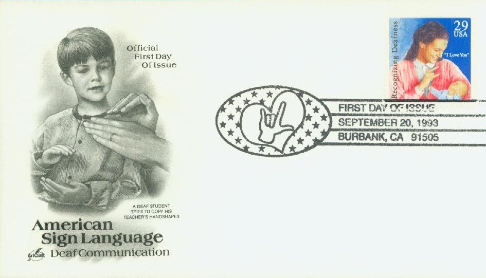 2783 - 1993 29c American Sign Language: Recognizing Deafness - Mystic ...