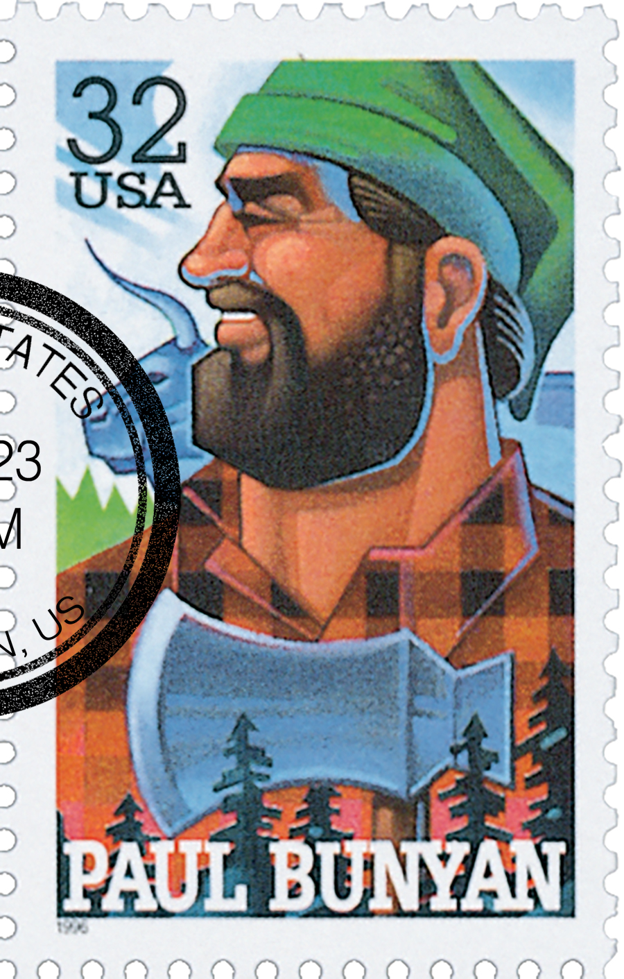 3084 - 1996 32c Folk Heroes: Paul Bunyan - Mystic Stamp Company