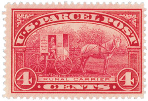 Q4 - 1913 4c Parcel Post Stamp - Rural Carrier - Mystic Stamp Company