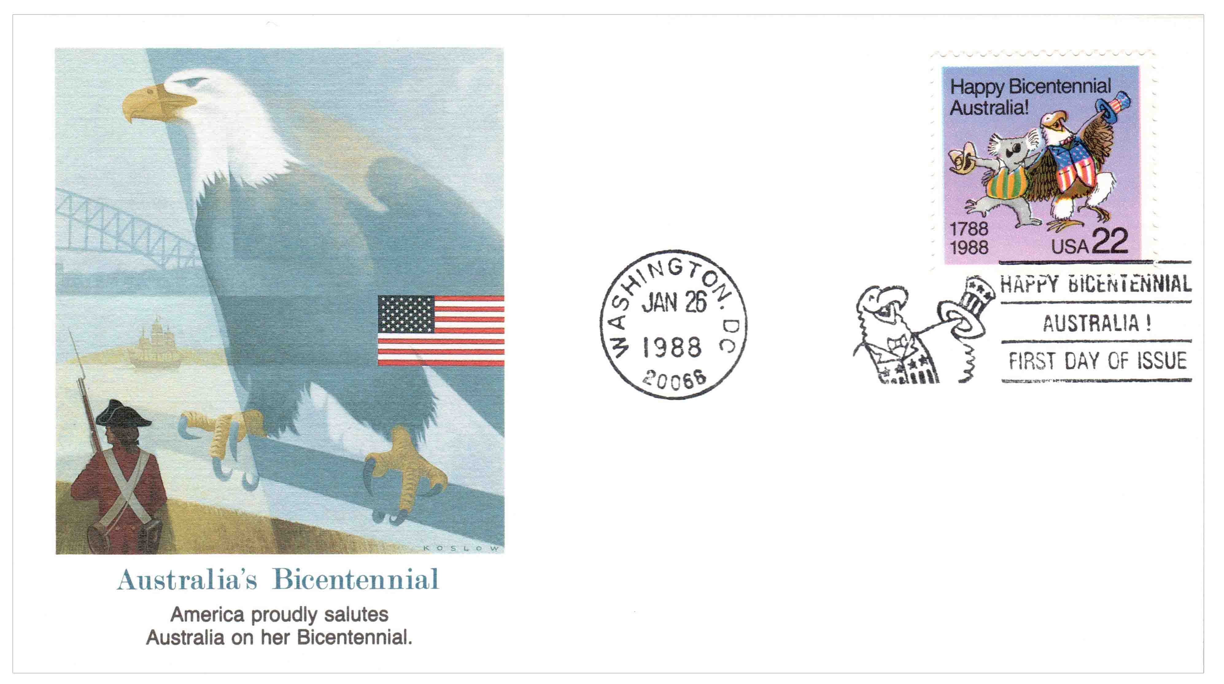 2370 - 1988 22c Australia Bicentennial - Mystic Stamp Company