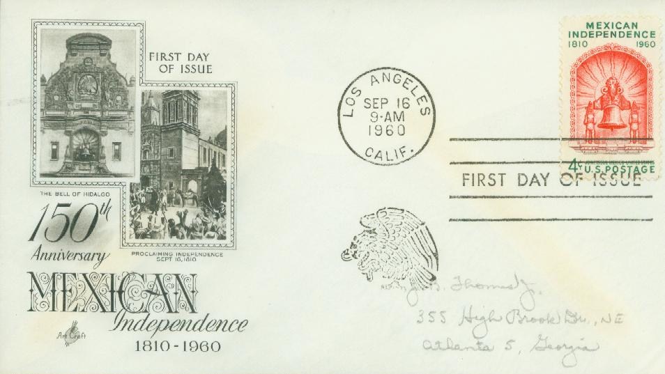 1157 - 1960 4c Mexican Independence - Mystic Stamp Company