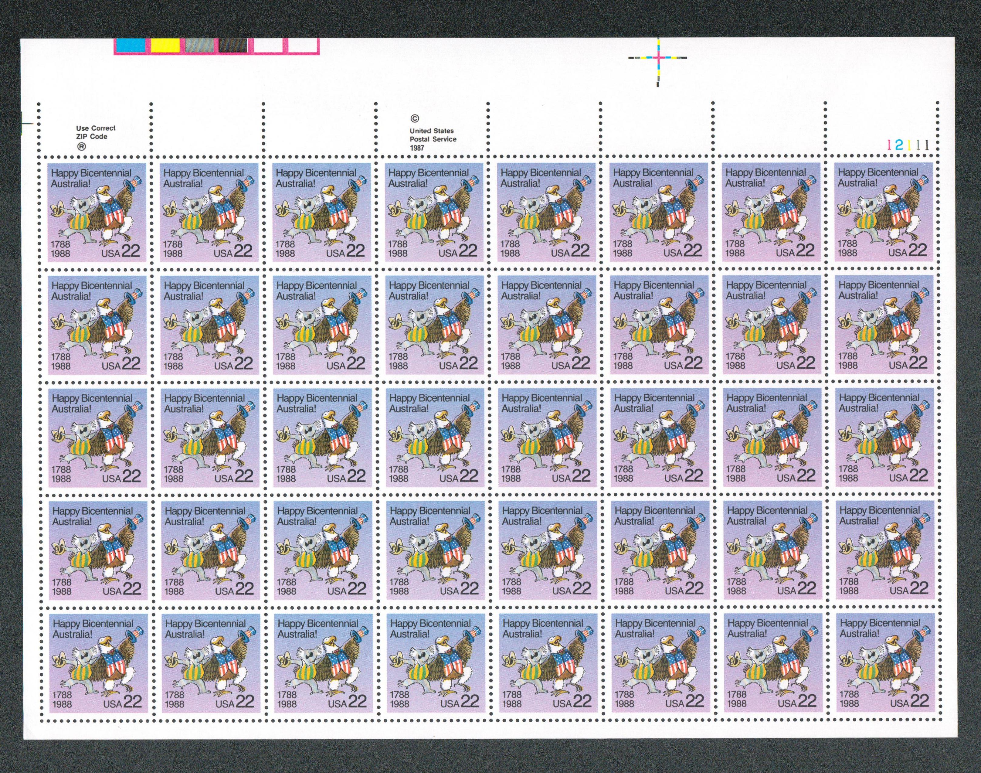 2370 - 1988 22c Australia Bicentennial - Mystic Stamp Company