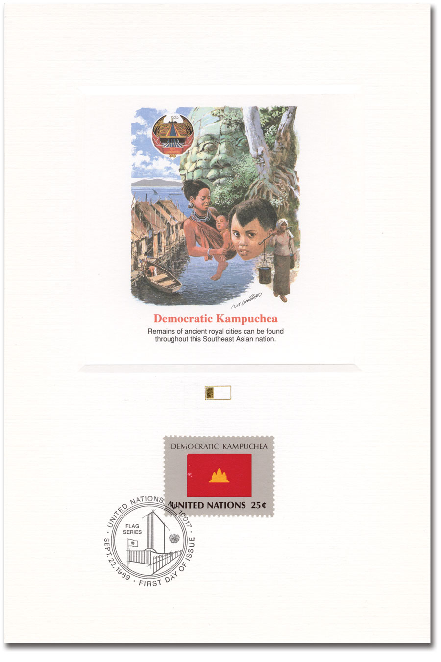 58492K - Democratic Kampuchea 1989 UN Flags PFCD - Mystic Stamp Company