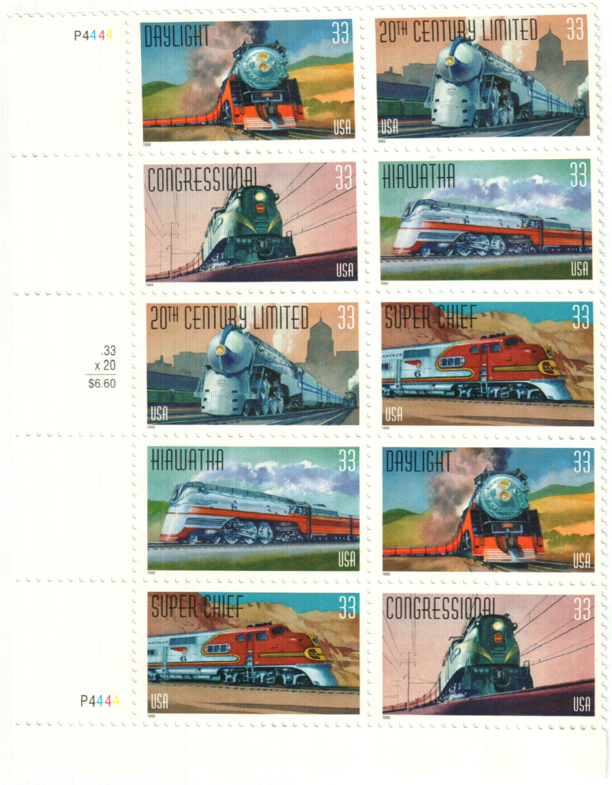 3333-37 - 1999 33c All Aboard! - Mystic Stamp Company
