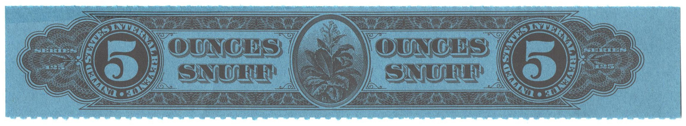 TE1102a - 1955, 5oz Snuff Tax Revenue Stamps - Series 125 - Mystic ...