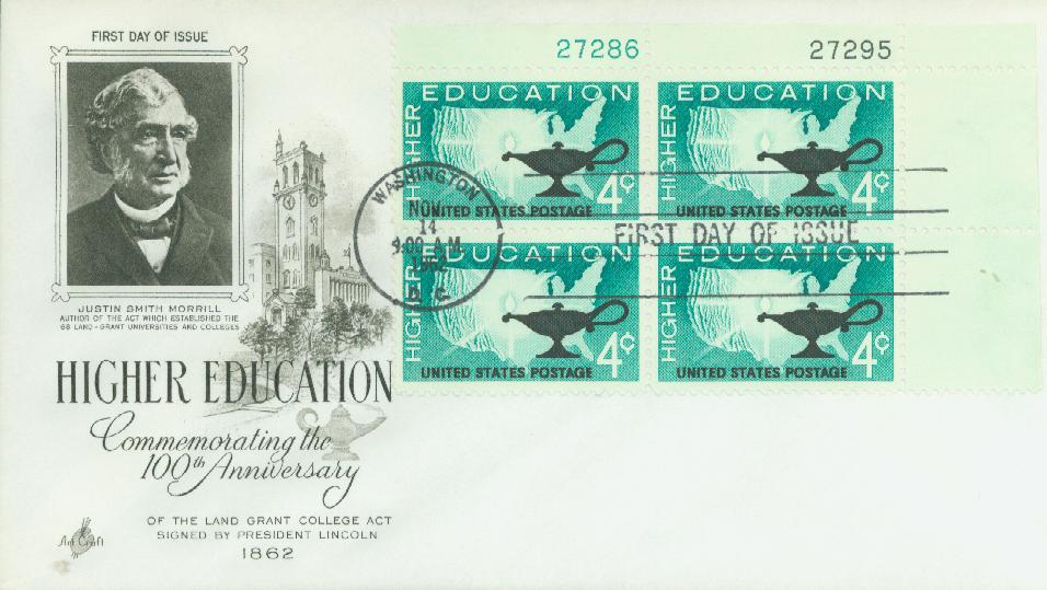 1206 - 1962 4c Higher Education - Mystic Stamp Company