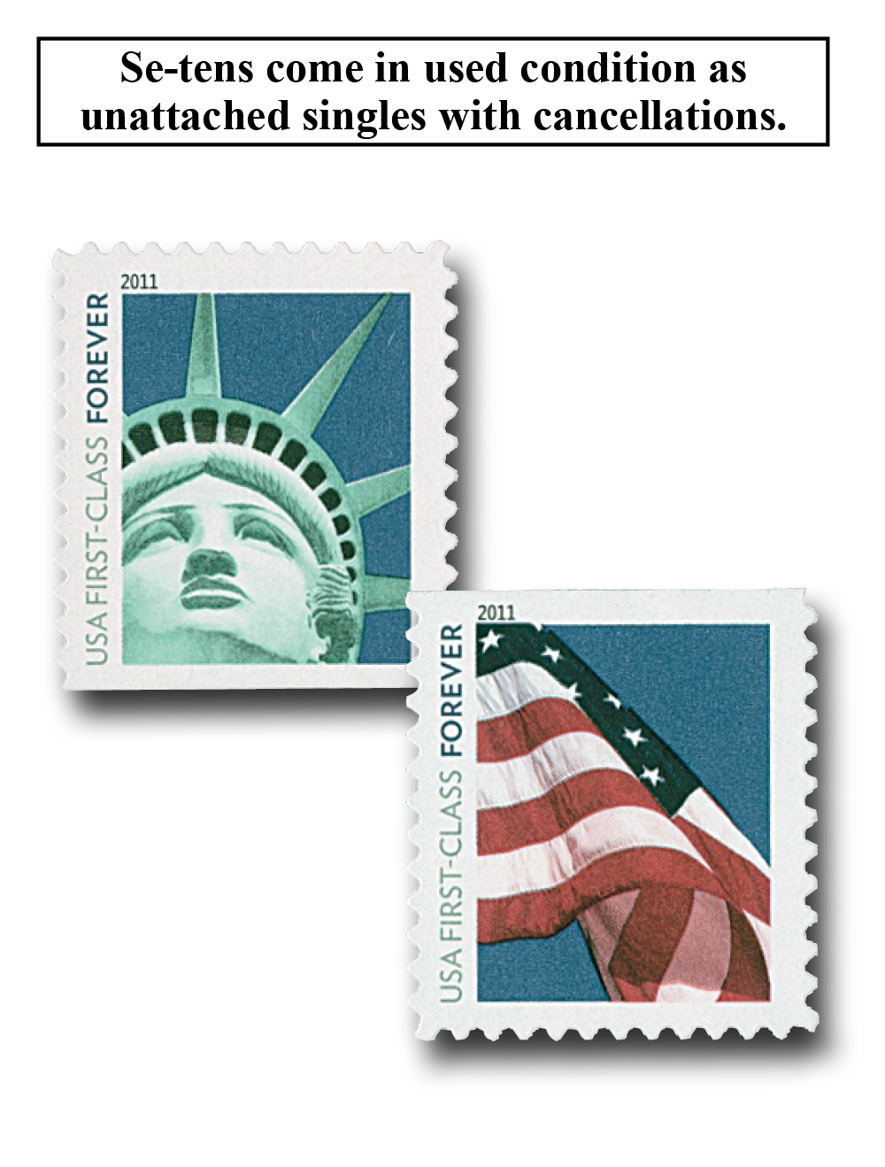 4561-62 - 2011 First-Class Forever Stamp - Lady Liberty and U.S. Flag ...