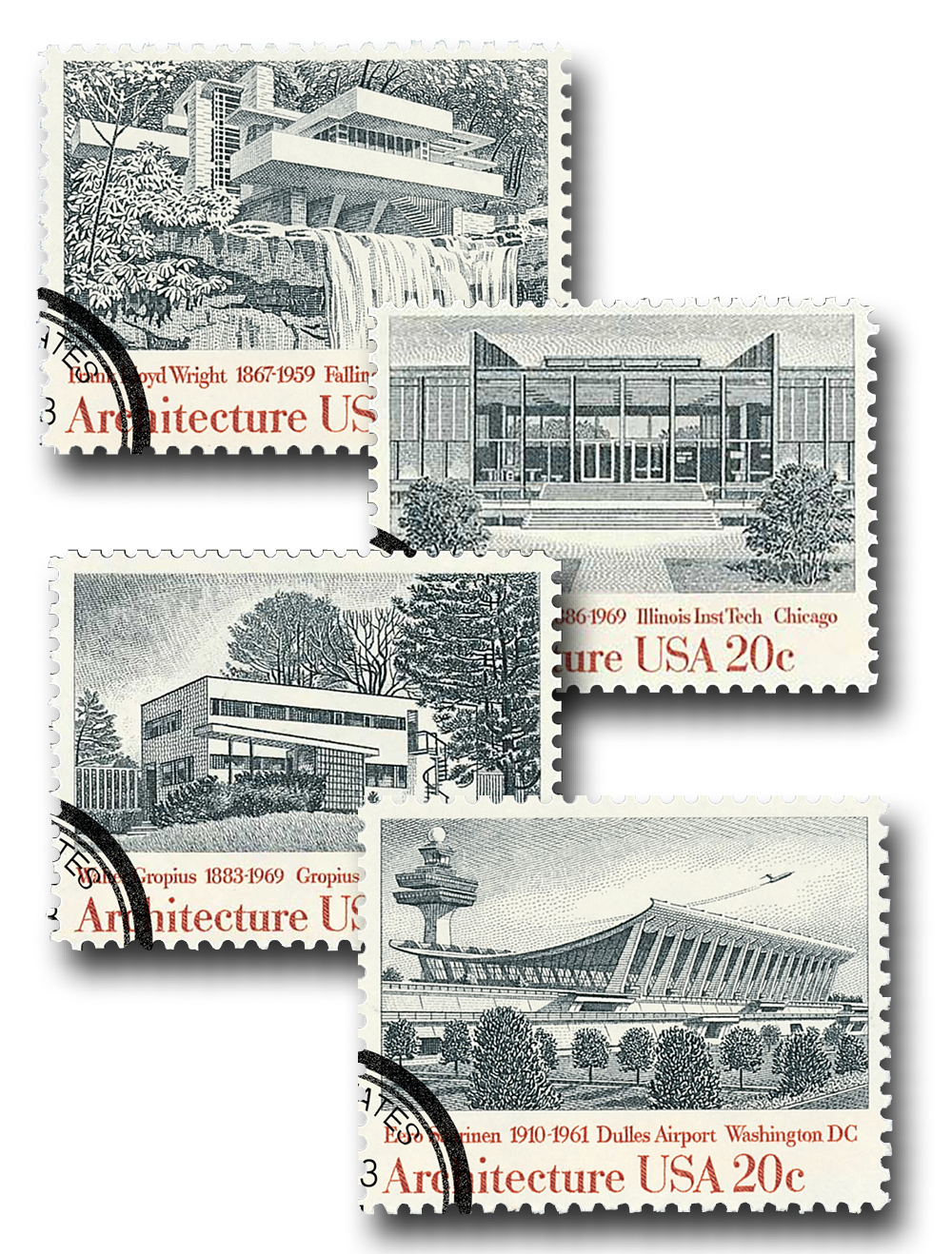 2019-22 - 1982 20c American Architecture - Mystic Stamp Company