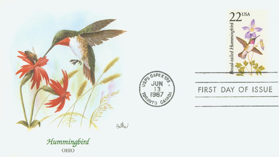2289 - 1987 22c North American Wildlife: Broad-tailed Hummingbird ...
