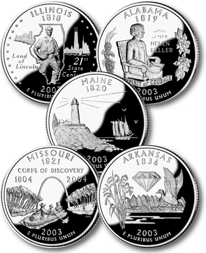 M10185 - 2003 U.S. State Quarters P & D 10v - Mystic Stamp Company