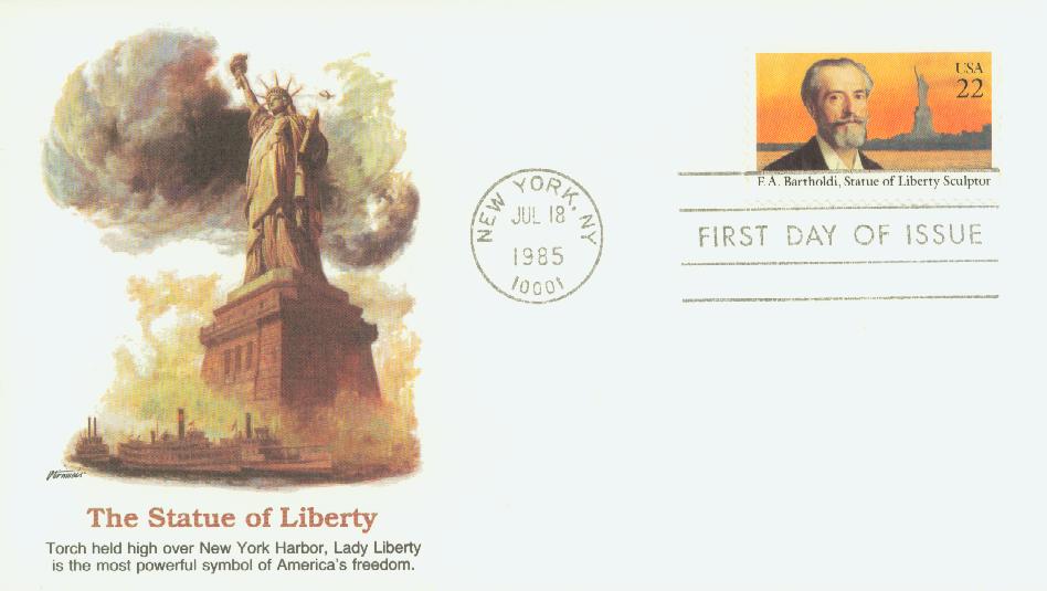 2147 - 1985 22c Frederic Auguste Bartholdi - Mystic Stamp Company