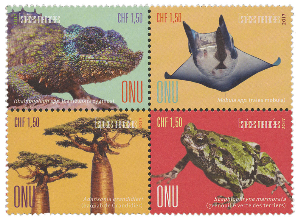 UNG632-35 - 2017 CHF 1,50 Chameleon, Endangered Spec - Mystic Stamp Company