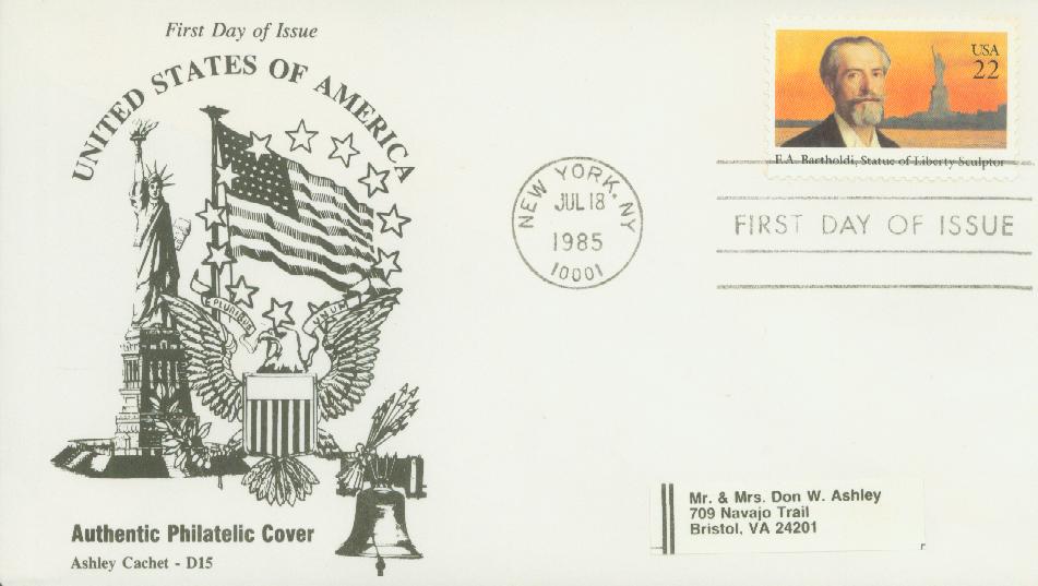 2147 - 1985 22c Frederic Auguste Bartholdi - Mystic Stamp Company