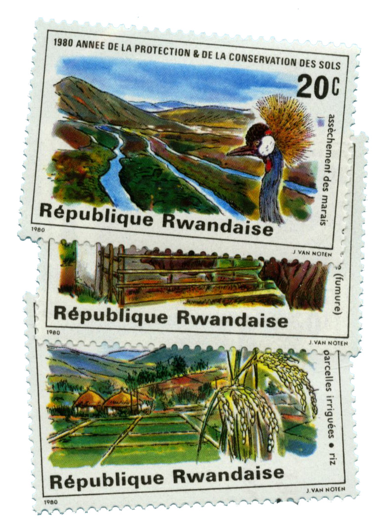 1001-03 - 1980 Rwanda - Mystic Stamp Company