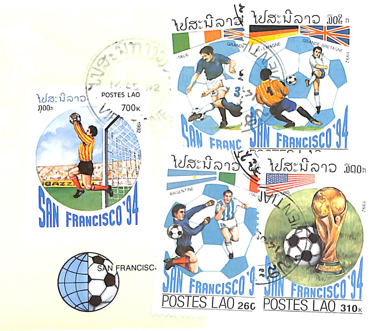 1067//72 - 1992 Laos - Mystic Stamp Company