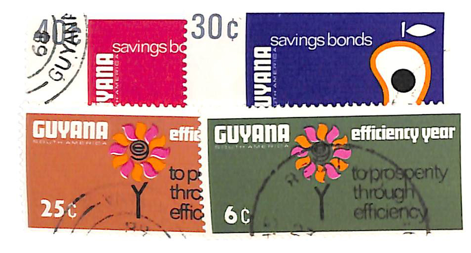 60-63 - 1968 Guyana - Mystic Stamp Company