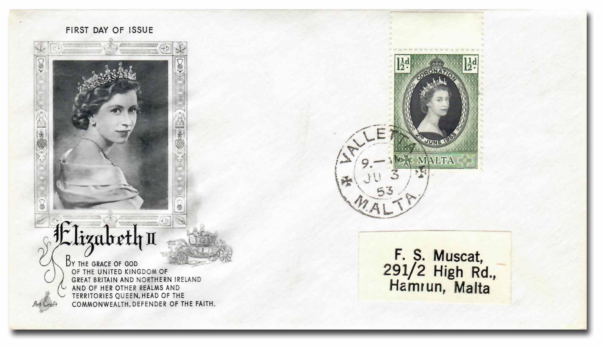 241 - 1953 Malta - Mystic Stamp Company
