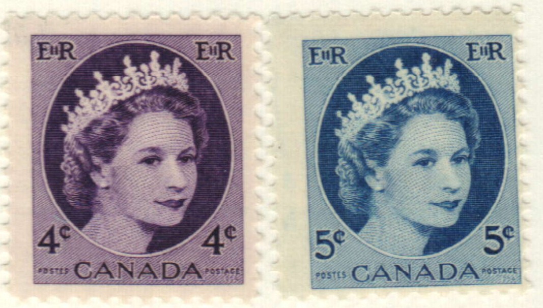 340-41 - 1954 Canada - Mystic Stamp Company