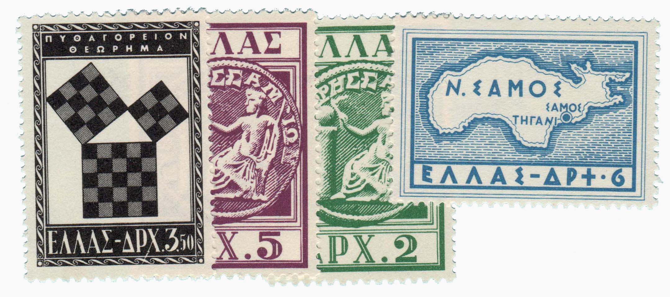 582-85 - 1955 Greece - Mystic Stamp Company