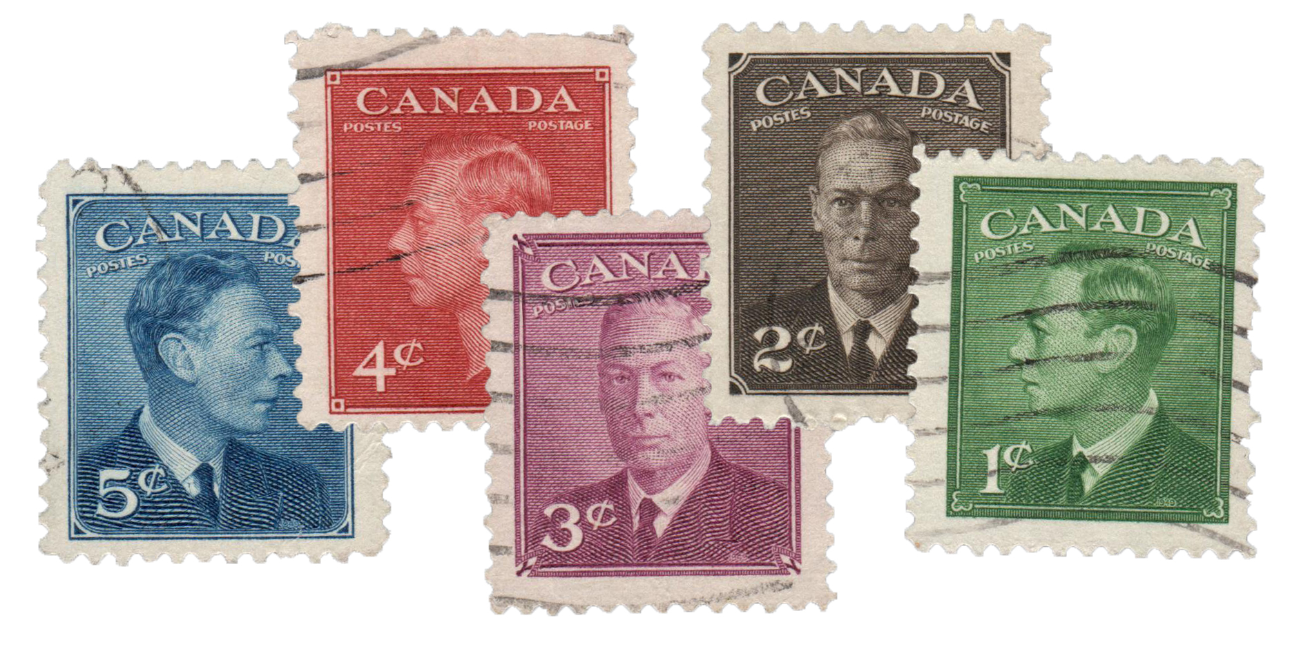 284-88 - 1949 Canada - Mystic Stamp Company
