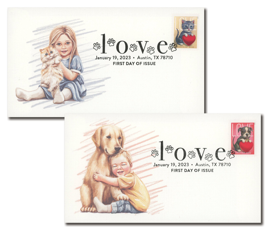5745-46 - 2023 First-Class Forever Stamps - Love: Kitten & Puppy ...