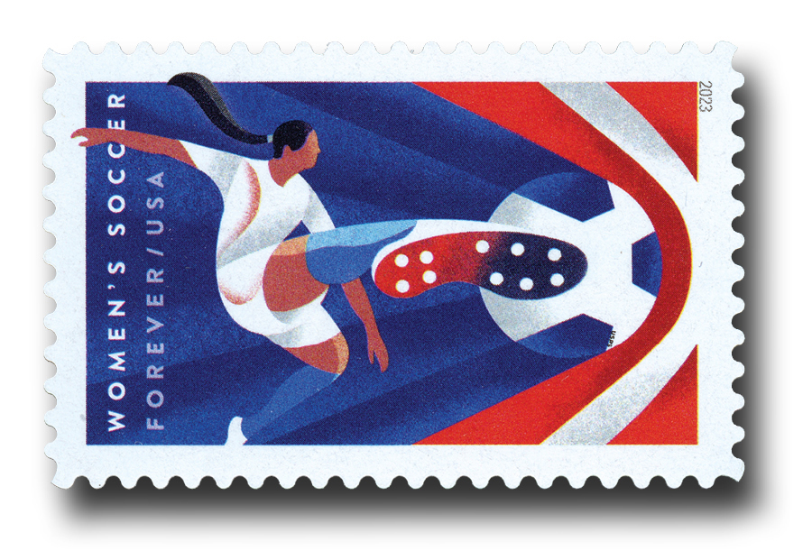 5754 - 2023 First-Class Forever Stamp - Women's Soccer - Mystic Stamp ...
