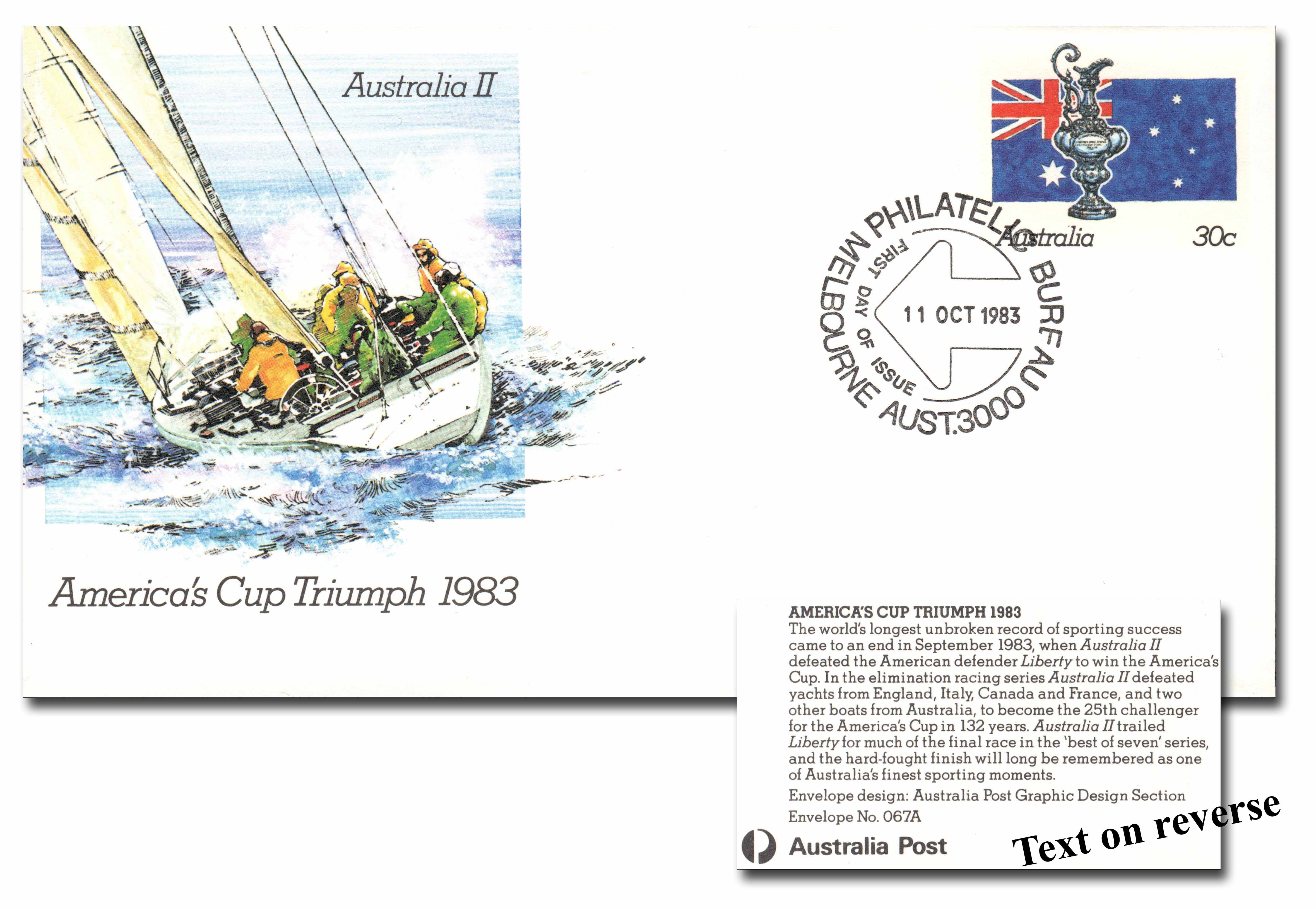 AC850 - 1983 Australia II, America's Cup Triumph - Mystic Stamp Company