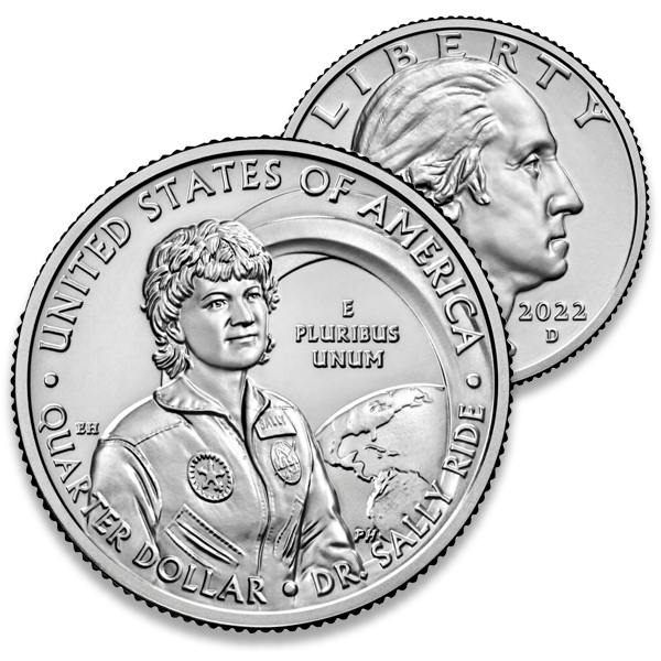 CNAW02D - 2022 American Women Quarters Program - Sally Ride, D Mint ...