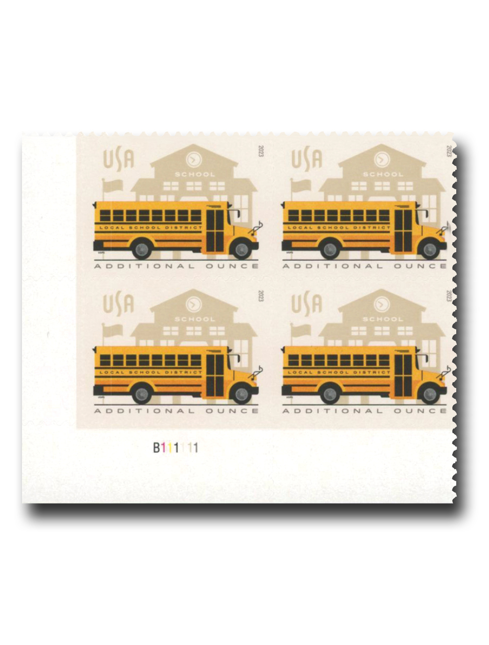 5740 - 2023 Forever Additional Ounce School Bus (Sheet Stamp) - Mystic Stamp Company
