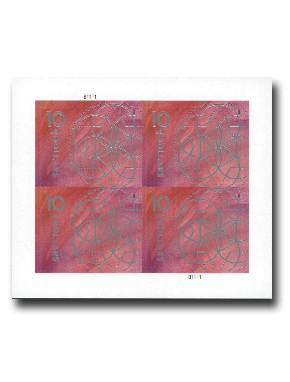 5755 - 2023 $10 Floral Geometry - Mystic Stamp Company