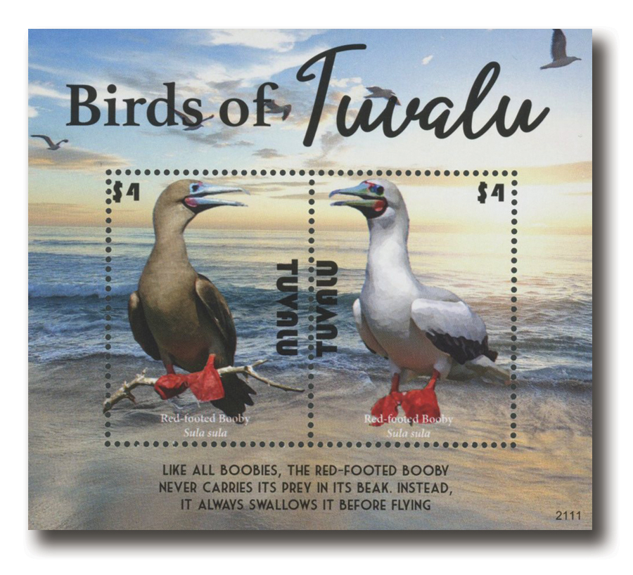 MFN431 - 2021 $4 Birds of Tuvalu, Mint Souvenir Sheet of 2, Tuvalu - Mystic Stamp Company