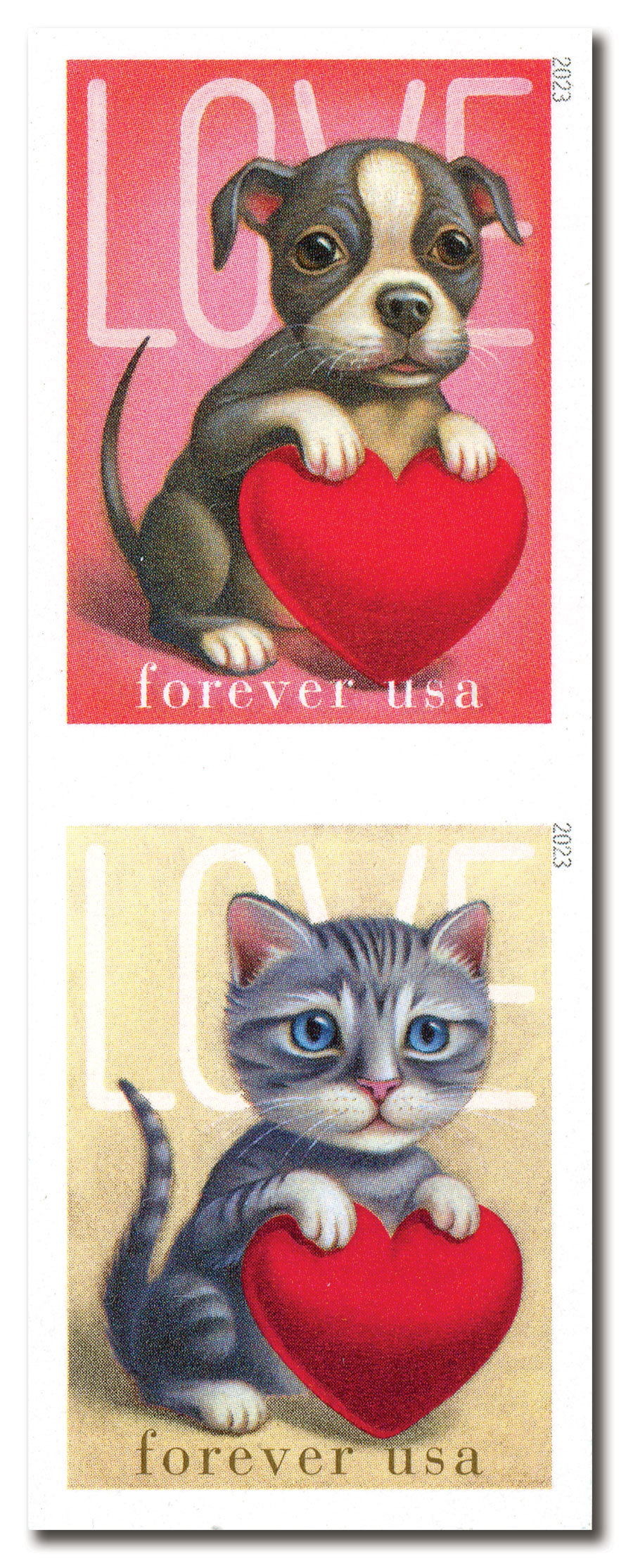 5745-46c - 2023 First-Class Forever Stamps - Imperforate Love: Kitten ...