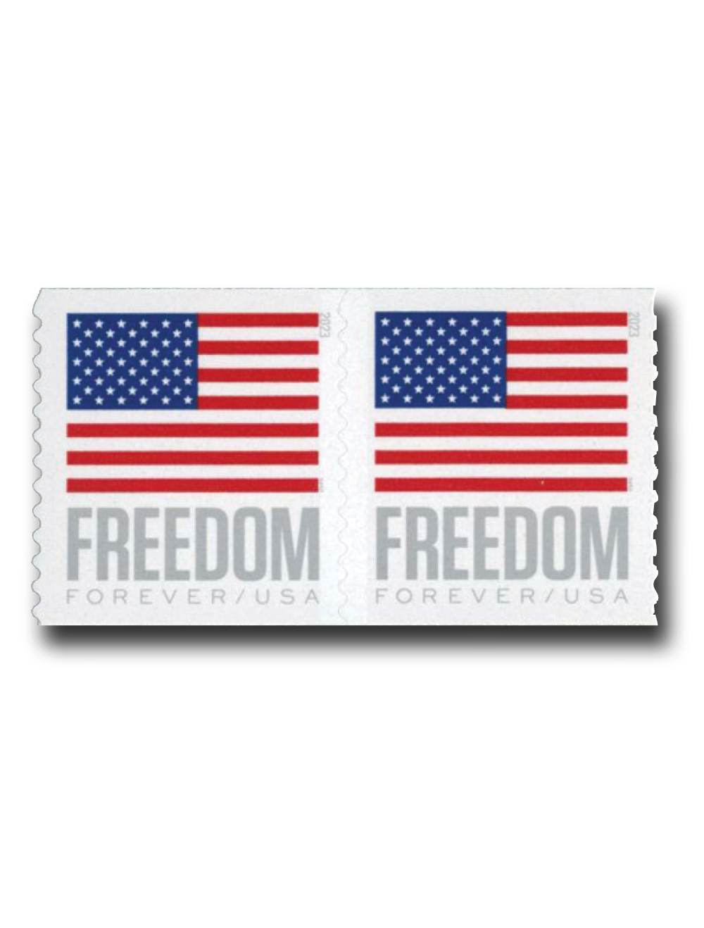 5789A - 2023 First-Class Forever Stamp - US Flags (BCA Coil, Die cut 11 ...