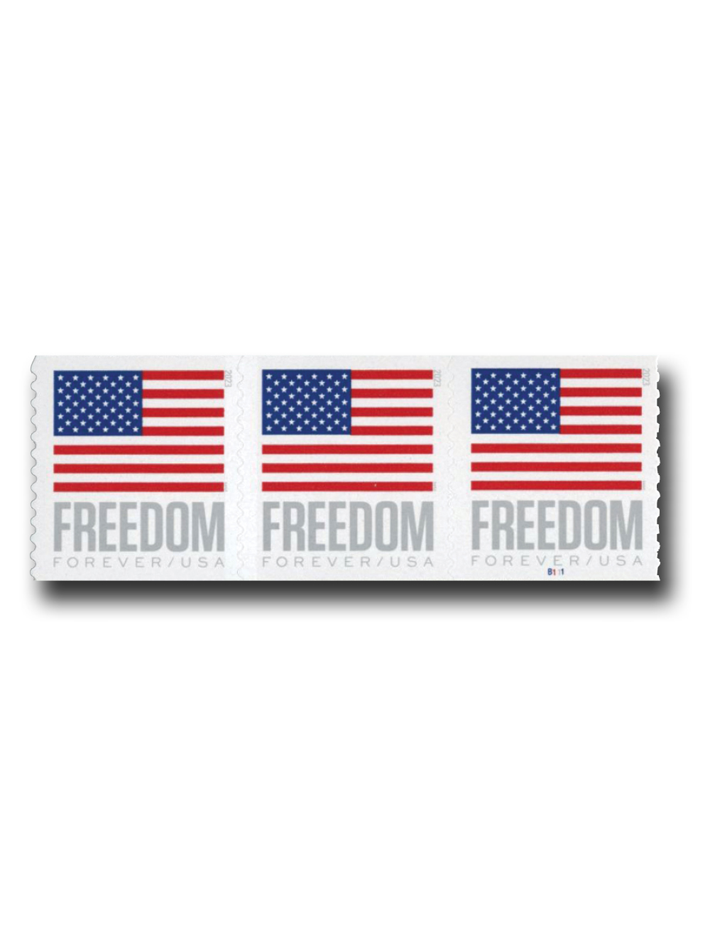 5789A - 2023 First-Class Forever Stamp - US Flags (BCA Coil, Die cut 11 ...