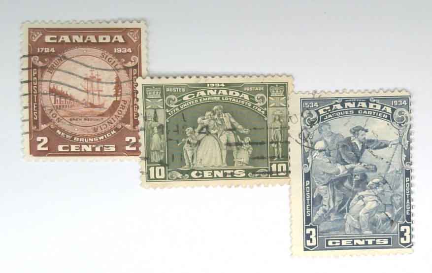 208-10 - 1934 Canada - Mystic Stamp Company