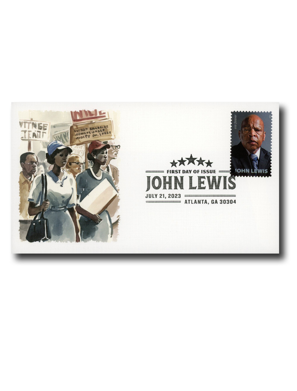 5801 - 2023 First-Class Forever Stamp - John Lewis - Mystic Stamp Company