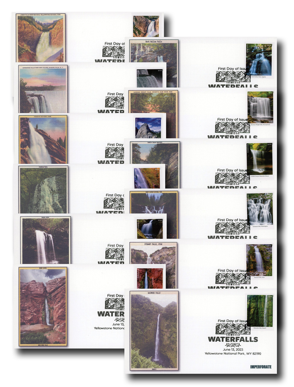 5800m - 2023 First-Class Forever Stamps - Imperforate Waterfalls ...