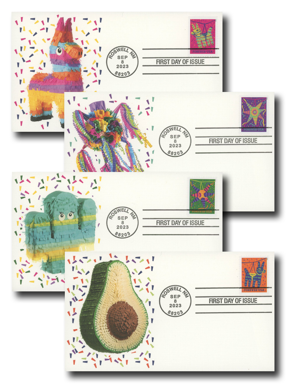 5812-15 - 2023 First-Class Forever Stamps - Pinatas - Mystic Stamp Company