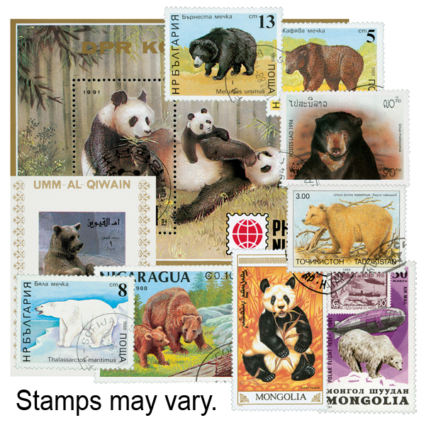 M5090 - Bears 50 Different Stamps - Mystic Stamp Company