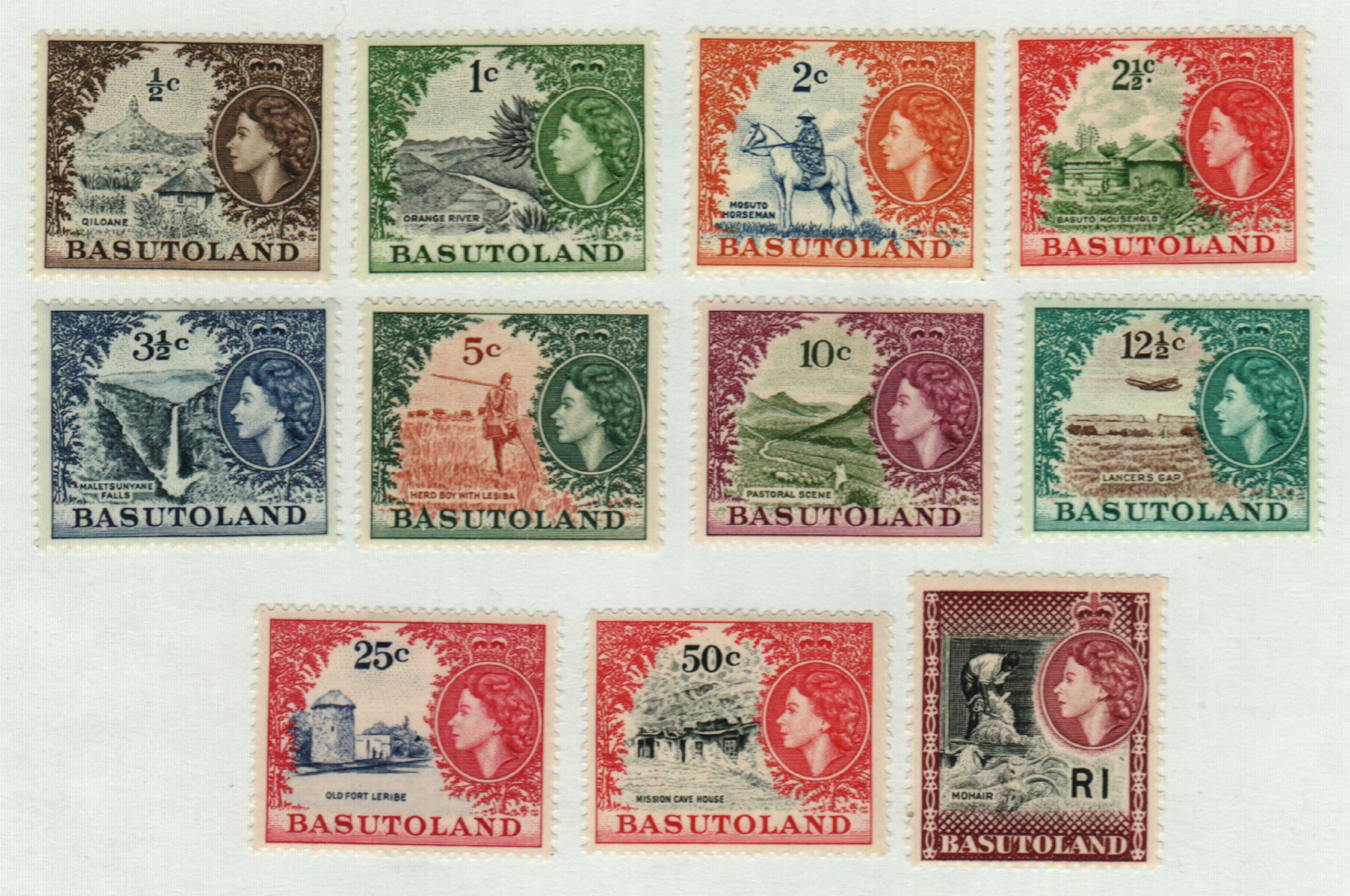 72-82 - 1961-63 Basutoland - Mystic Stamp Company