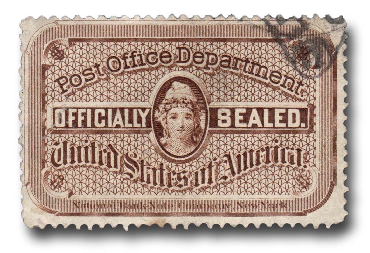 OX1 - 1877 Post Office Seal - silk paper, perf 12, engineered brown ...