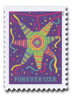 5813 - 2023 First-Class Forever Stamp - Pinatas: Purple Pinata - Mystic ...