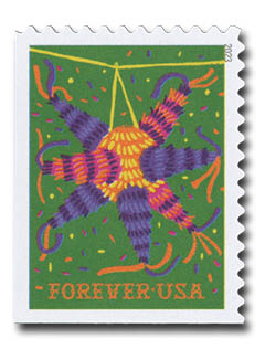 5814 - 2023 First-Class Forever Stamp - Pinatas: Green Pinata - Mystic ...