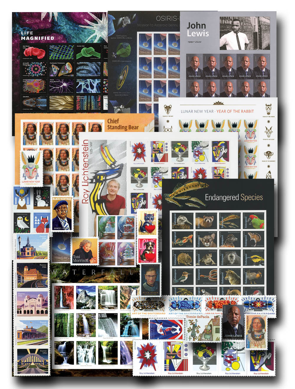 YS2023G - 2023 Giant US Commemorative Collection, 90 Mint Stamps plus 5 ...