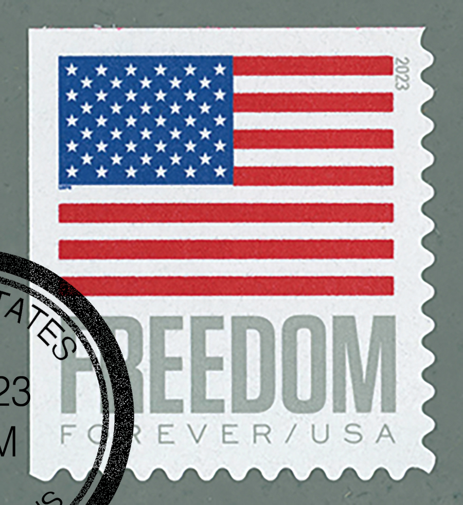 5790 - 2023 First-Class Forever Stamp - US Flags (from AP Booklet ...