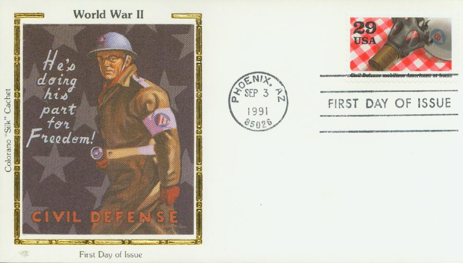 2559g - 1991 29c World War II: Civil Defense Mobilizes Americans at ...