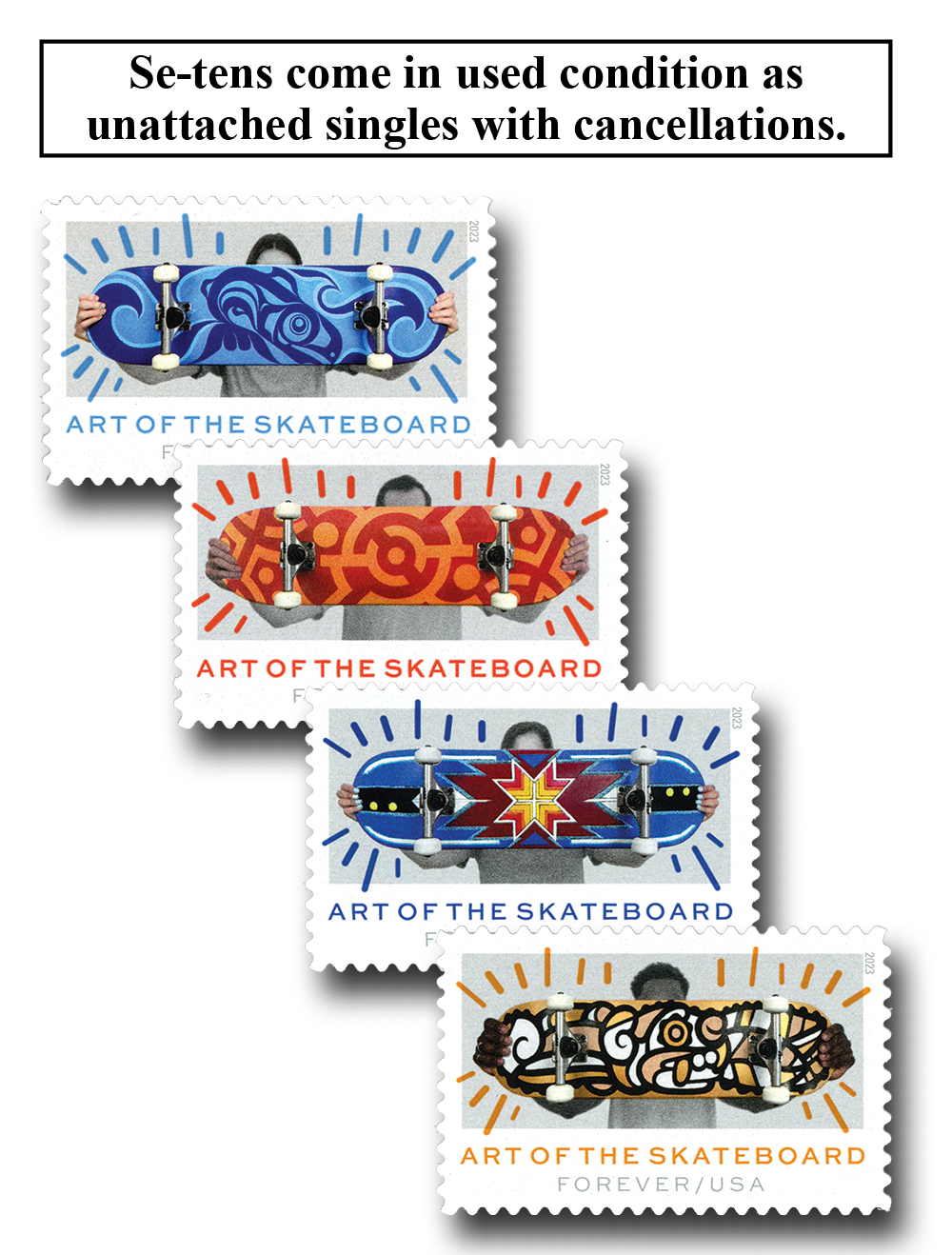5763-66 - 2023 First-Class Forever Stamps - The Art of the Skateboard ...