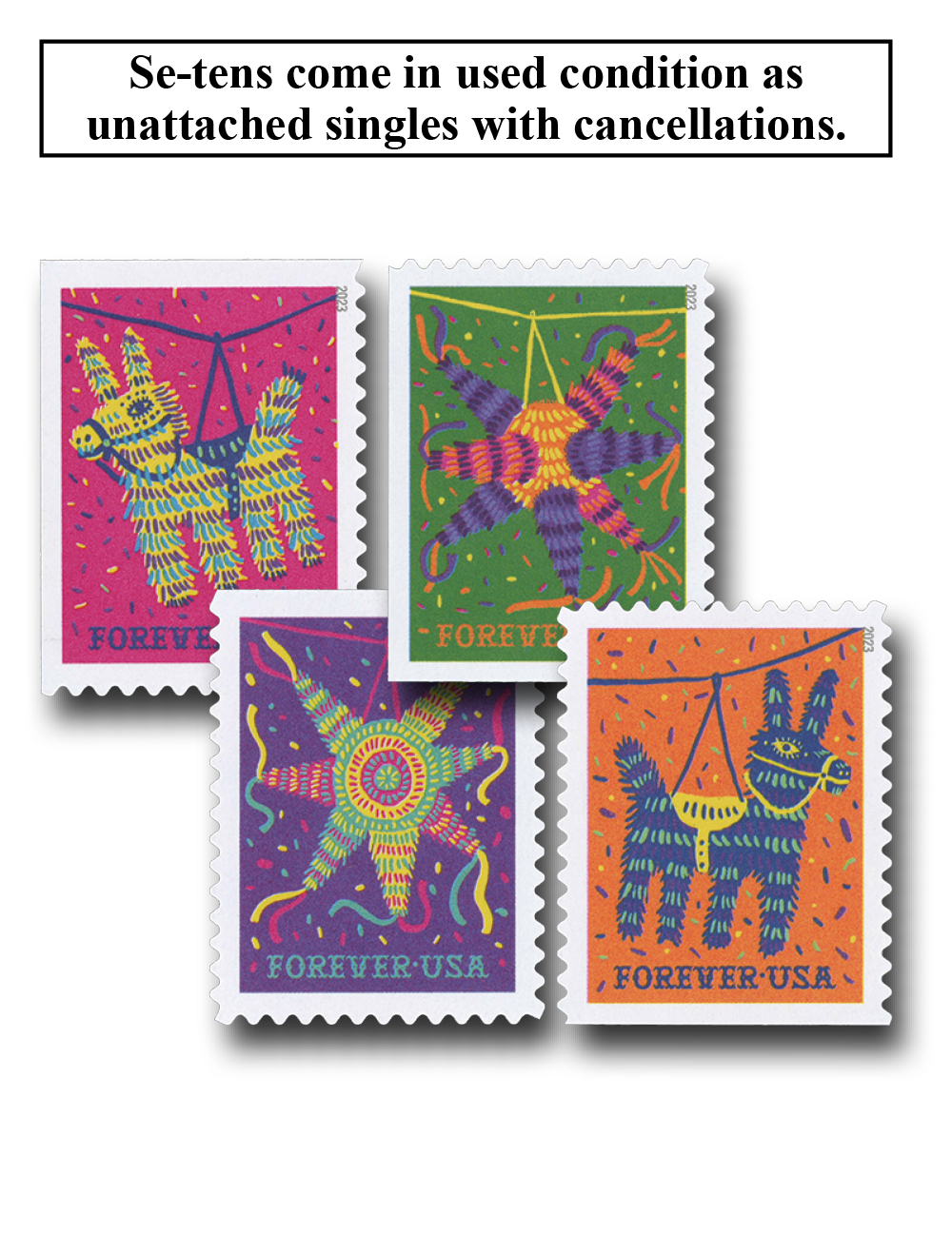 5812-15 - 2023 First-Class Forever Stamps - Pinatas - Mystic Stamp Company