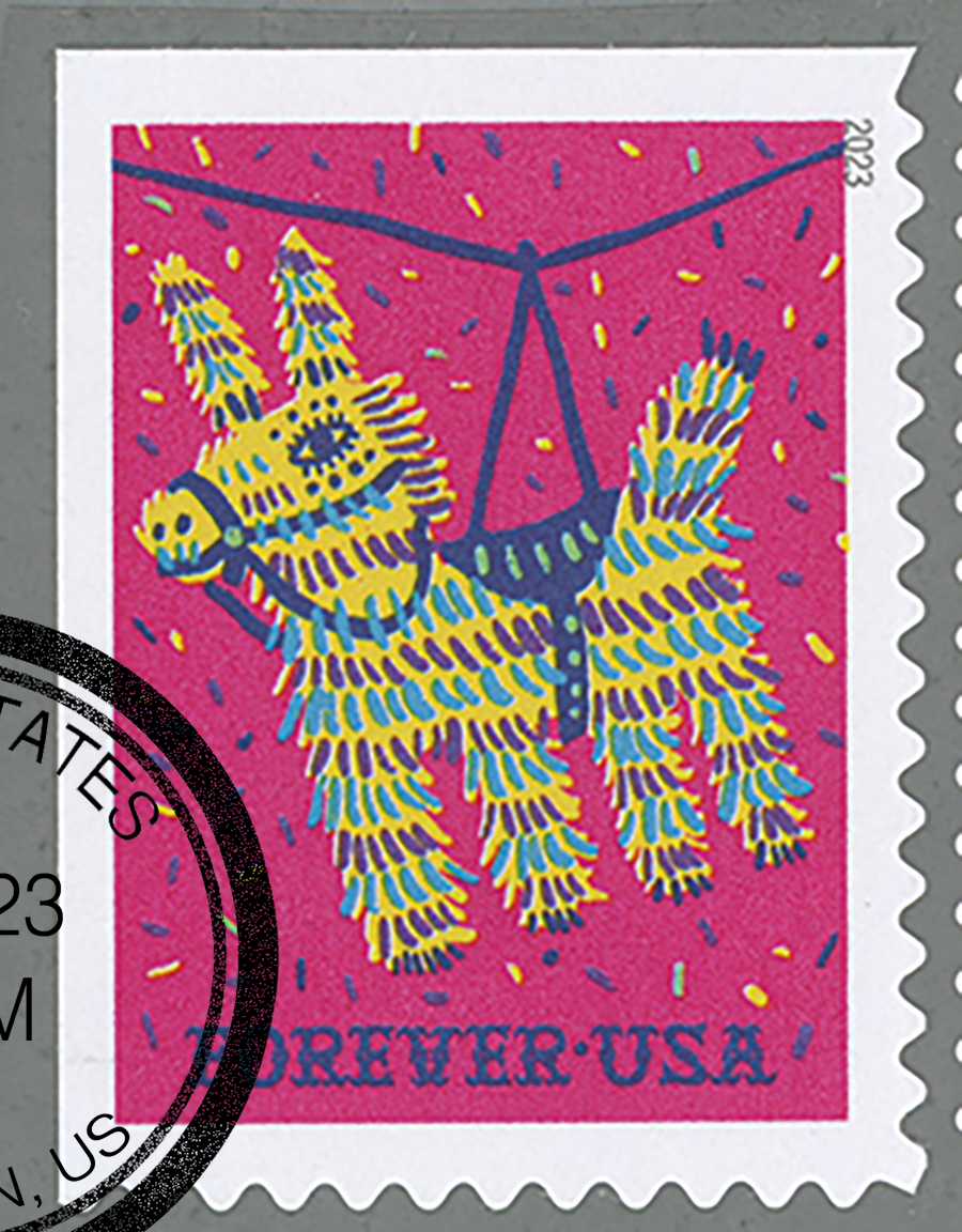 5812 - 2023 First-Class Forever Stamp - Pinatas: Pink Pinata - Mystic ...