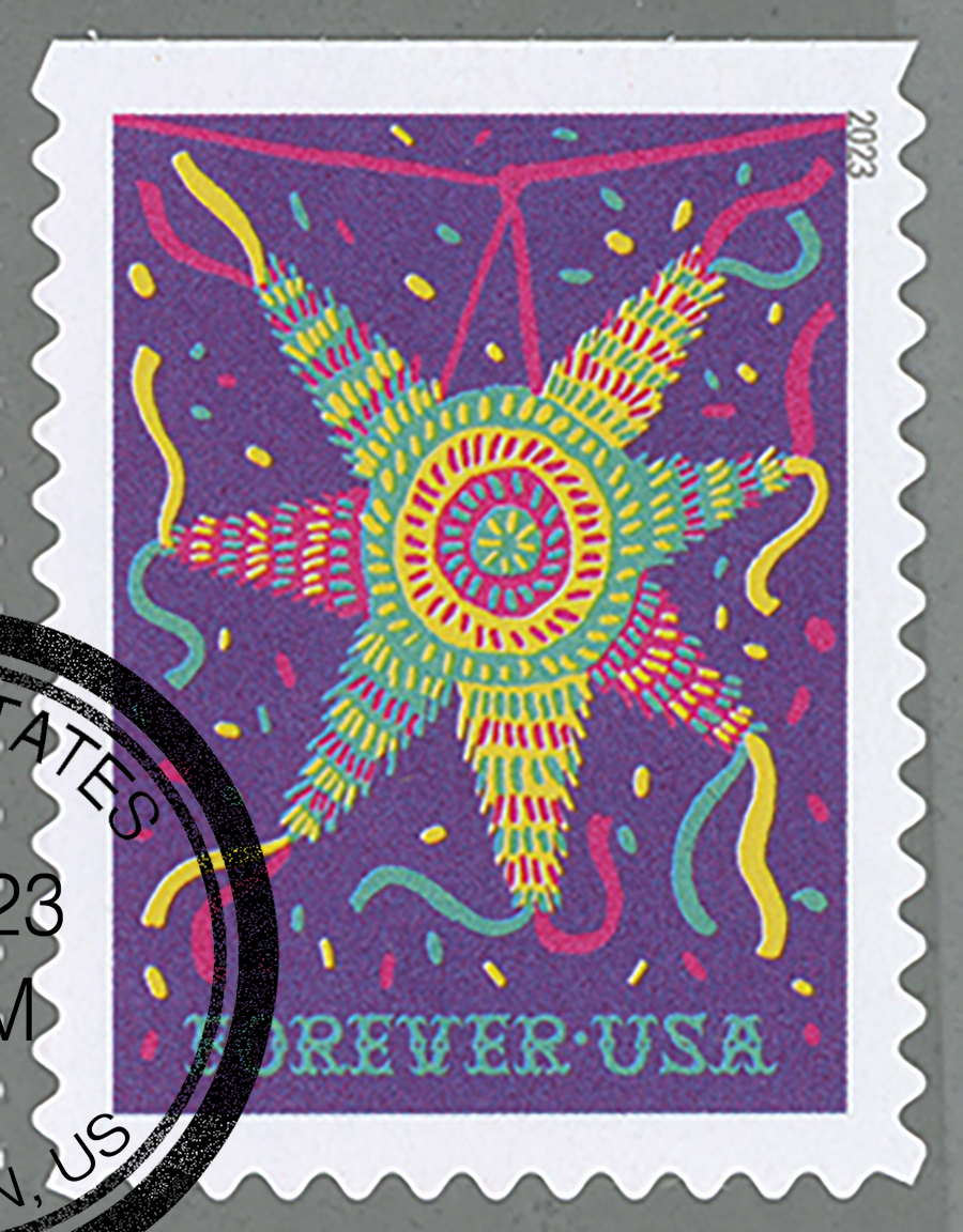 5813 - 2023 First-Class Forever Stamp - Pinatas: Purple Pinata - Mystic ...